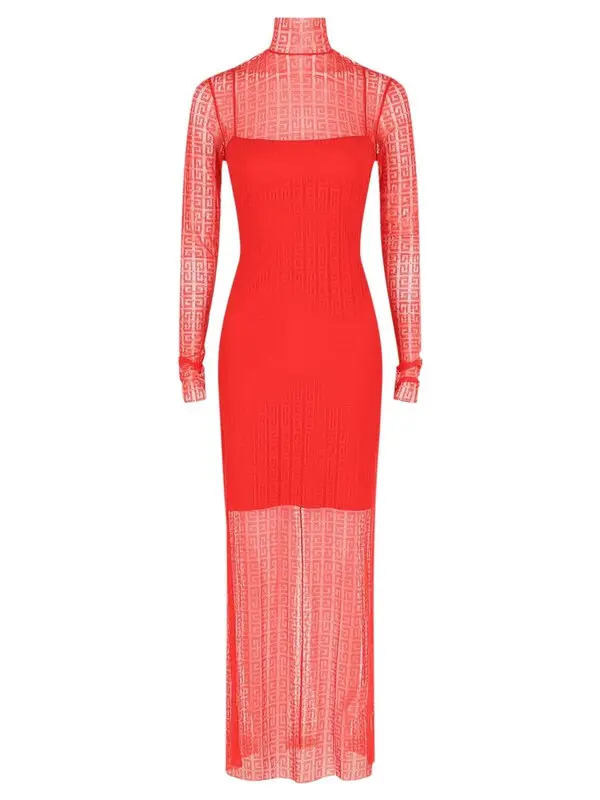 Givenchy 4g Lace Maxi Dress - Red