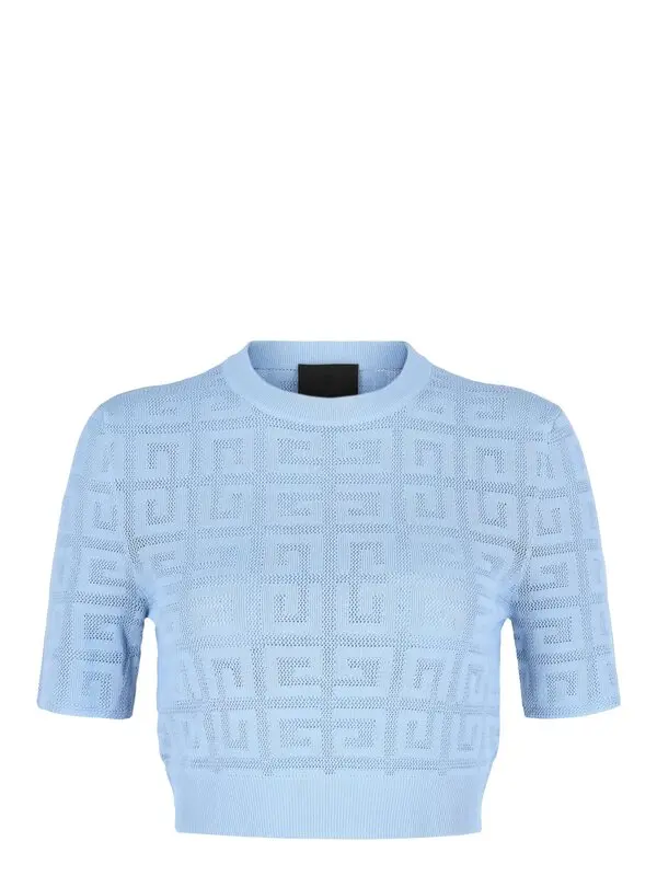Givenchy 4g Monogram Cropped Sweater - Blue