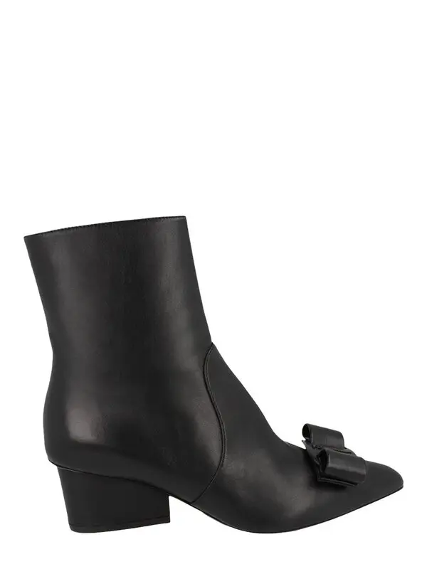 FERRAGAMO Vince Leather Bootie - Black