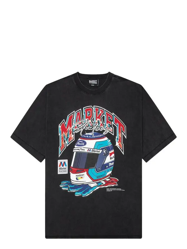 MARKET Racing Helmet Graphic T-shirt - Black