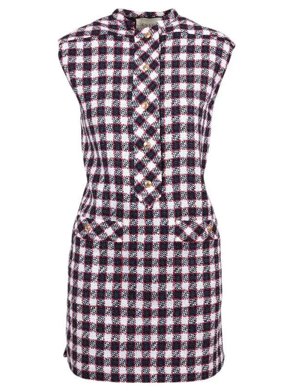 Gucci Check Tweed Tunic Dress - Multicolor