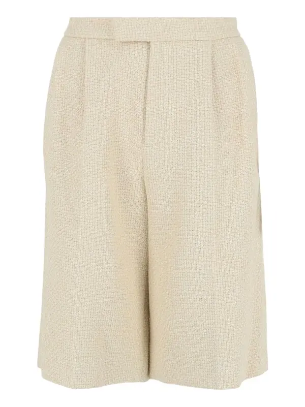 Gucci High-rise Tweed Shorts - White
