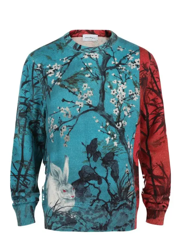 FERRAGAMO Crew Neck Sweater - Multicolor