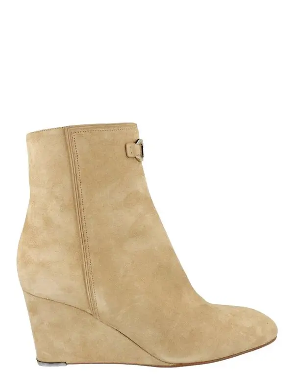 FERRAGAMO Catuja 70 Suede Ankle Bootie - White