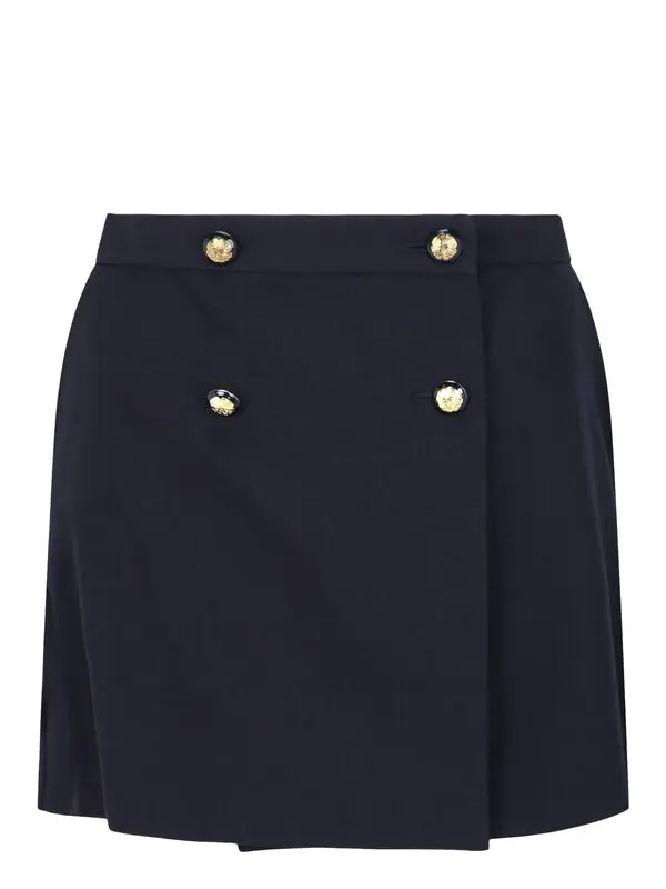 Alexander McQueen Military Detail Mini Skirt - Blue
