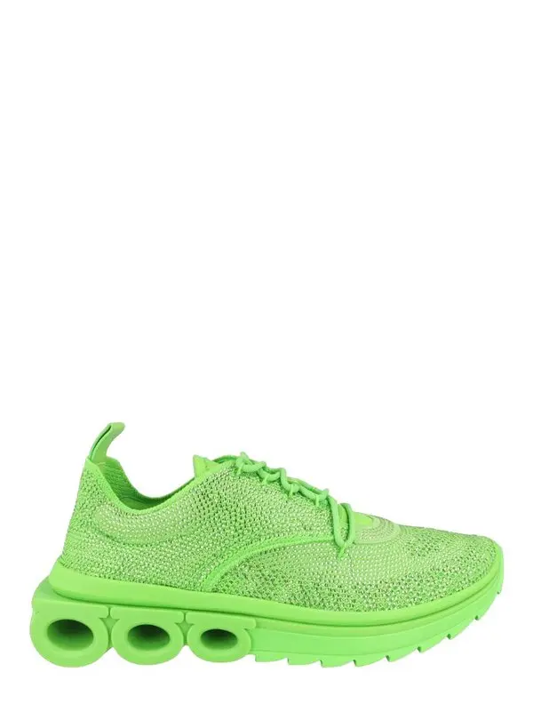 FERRAGAMO Gancini Knit Low-top Sneaker - Green