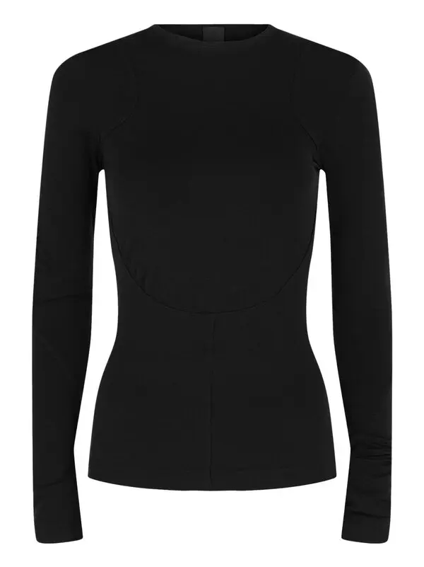 Givenchy Triple Stitched Cut-out Top - Black