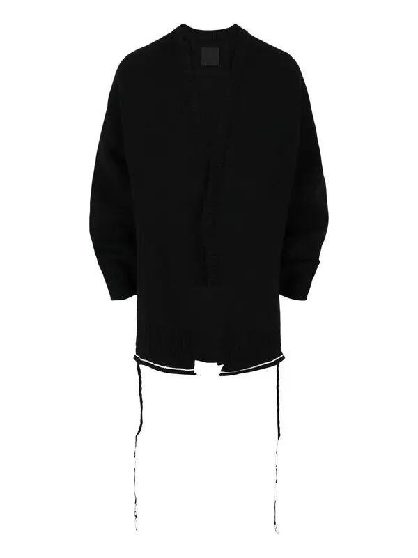 Givenchy Striped Trim U-lock Cardigan - Black