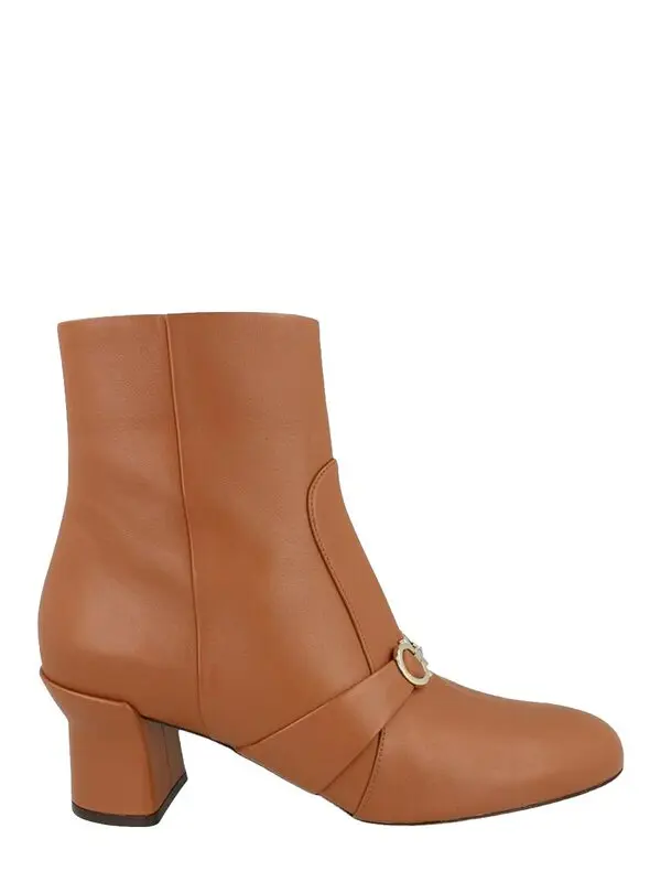 FERRAGAMO Orietta Leather Ankle Boot - Tan