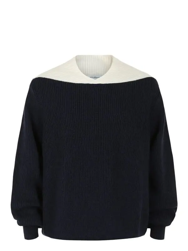 FERRAGAMO Two-tone Knit Pullover - White