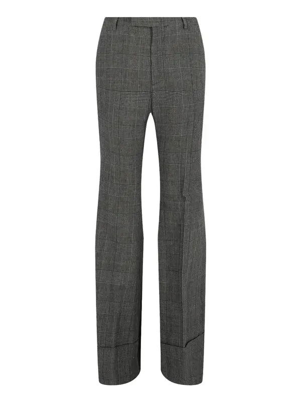 Gucci Plaid Flared-leg Trousers - Grey