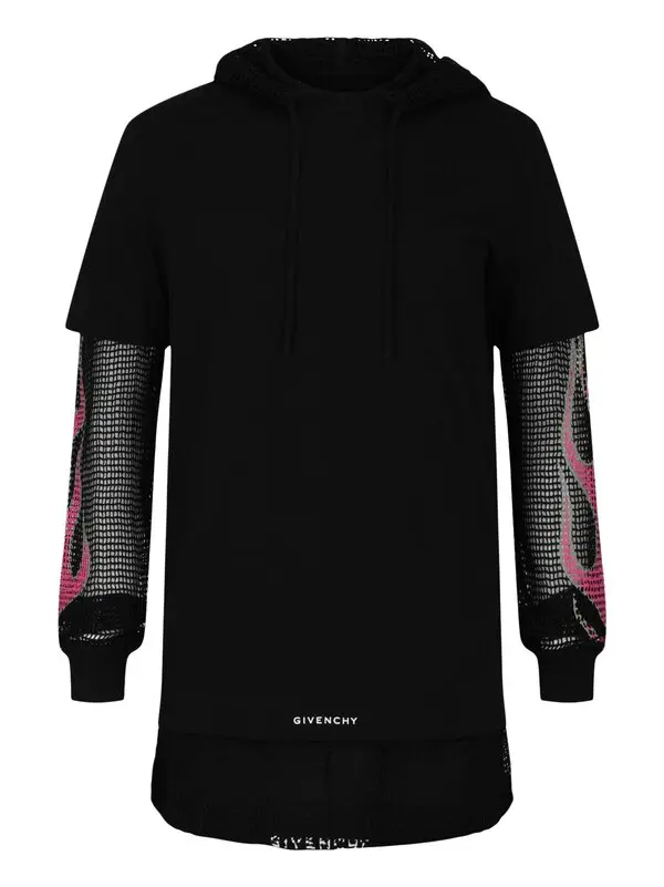 Givenchy Overlapped Hooded T-shirt - Black
