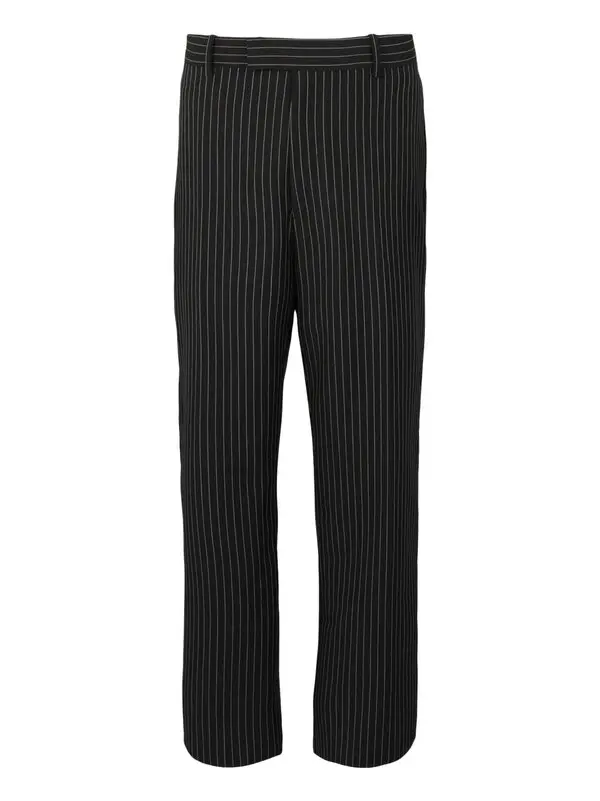 FERRAGAMO Pinstripe Trousers - Black
