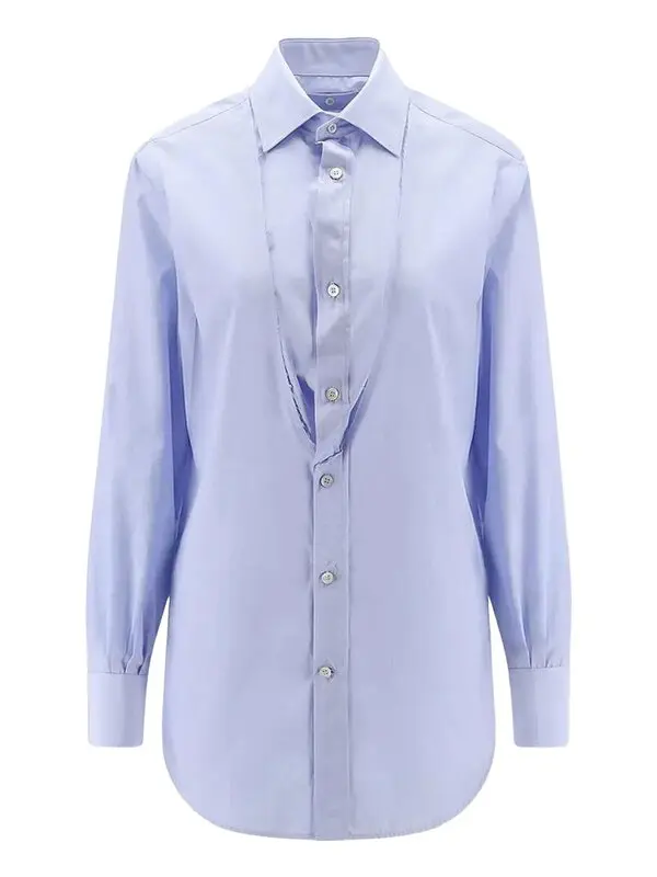 MAISON MARGIELA Folded Collar Poplin Shirt - Blue