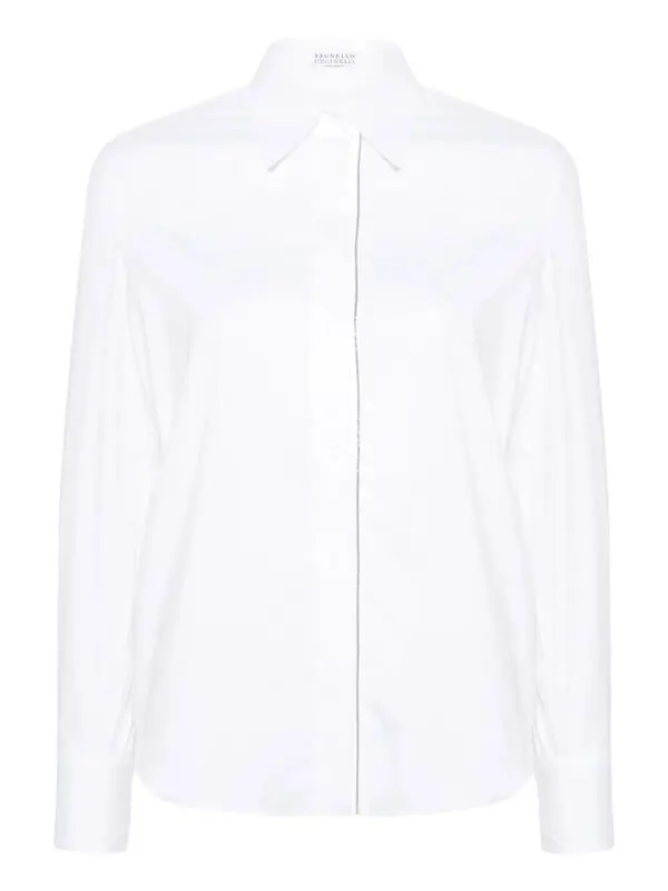 Brunello Cucinelli Stretch Cotton Poplin Shirt - White