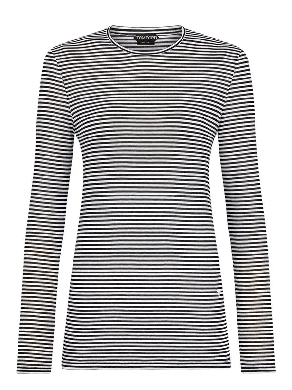 TOM FORD Long-sleeved Striped T-shirt - Black