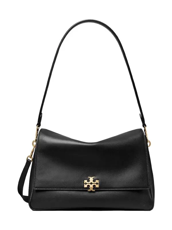 Tory Burch Charlie Leather Shoulder Bag - Black