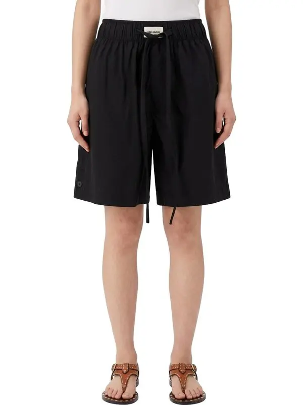 ENTIRE STUDIOS Elasticated Drawstring Shorts - Black