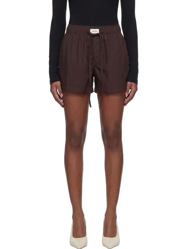 ENTIRE STUDIOS Elasticated Drawstring Shorts - Brown