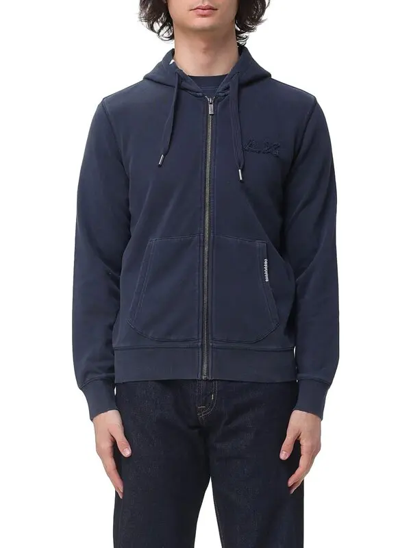 SUN 68 Cotton Zip-up Hoodie - Navy