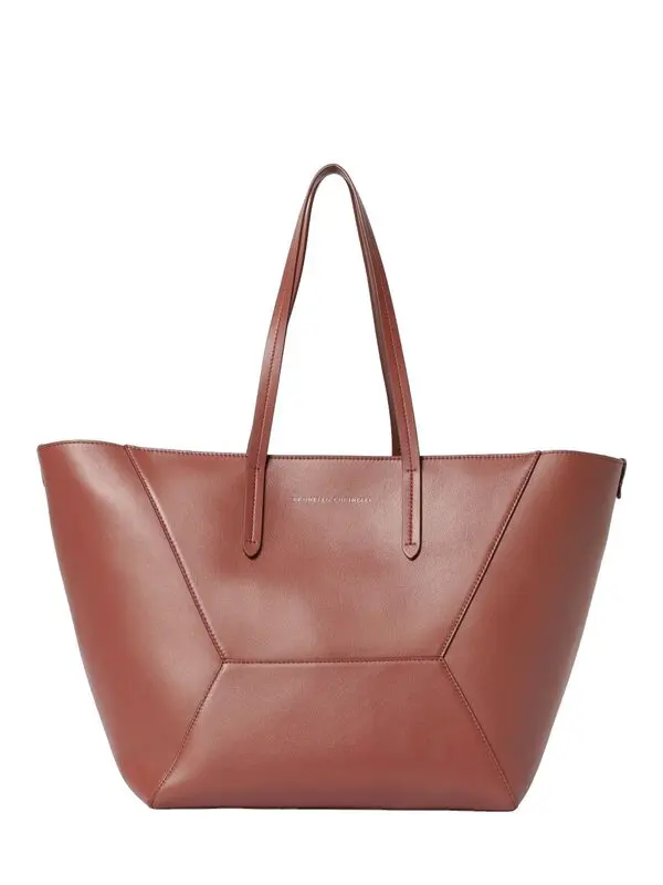Brunello Cucinelli Leather Shoulder Bag - Red