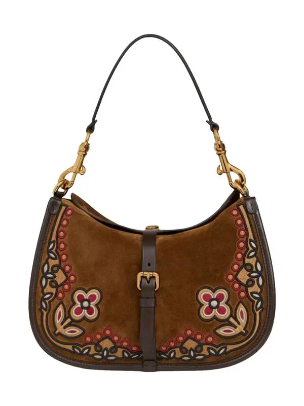 Etro Embroidered Shoulder Bag - Brown