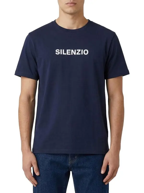 Aspesi Cotton Slogan T-shirt - Blue