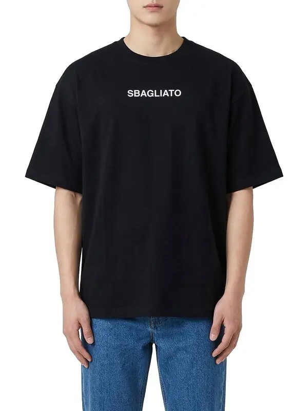 Aspesi Cotton Slogan T-shirt - Black