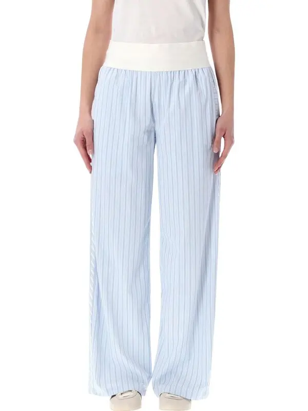 ADIDAS ORIGINALS Striped Wide Leg Pants - Gnawed Blue