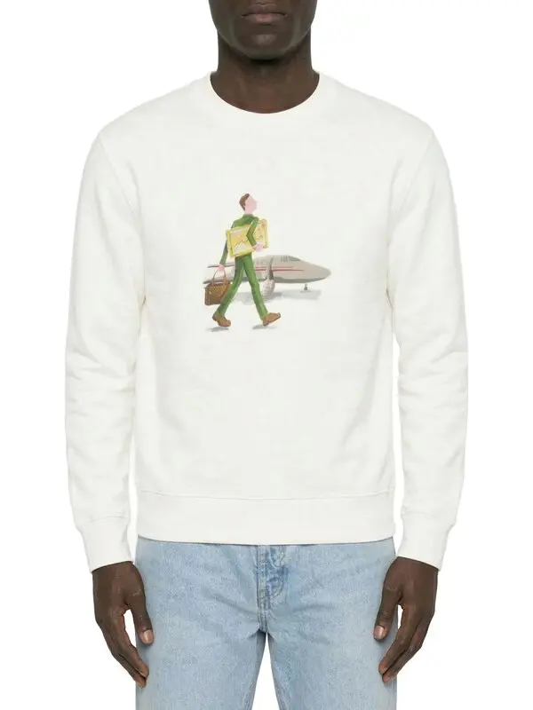 Drole De Monsieur Crewneck Sweatshirt - White