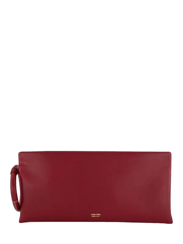 TOM FORD Aura Leather Clutch - Ruby