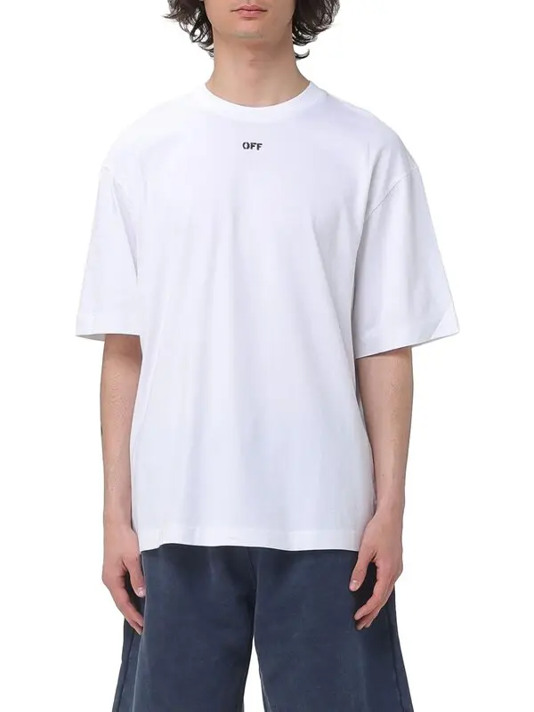 Off-White Cotton Crewneck T-shirt - Black