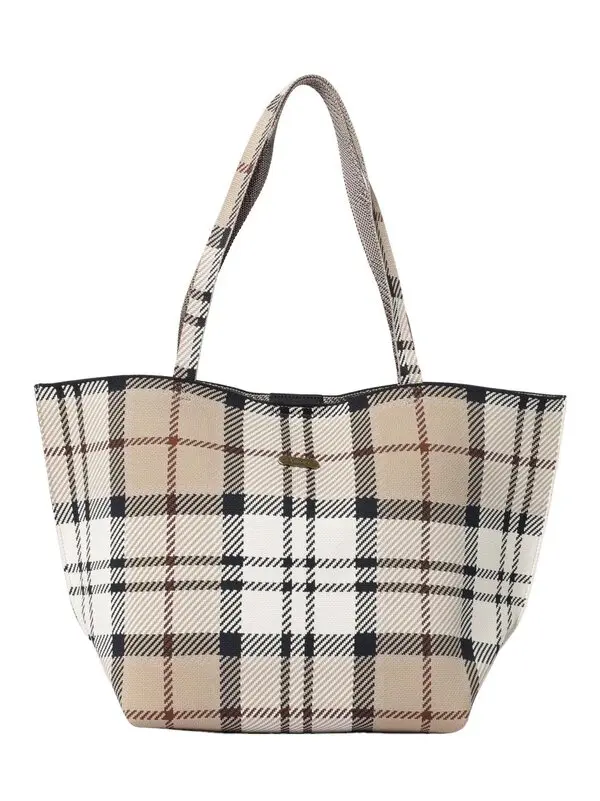 Barbour Plaid Shoulder Bag - Beige