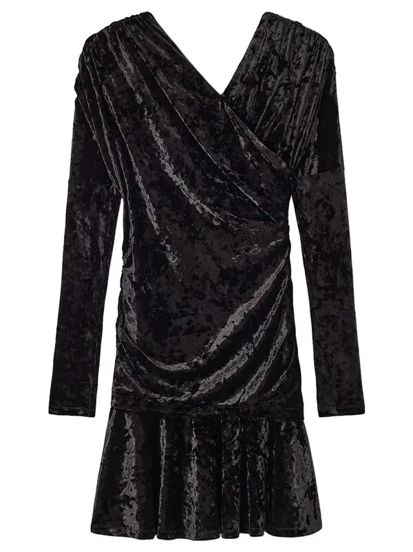 GANNI Ruched Mini Dress - Black