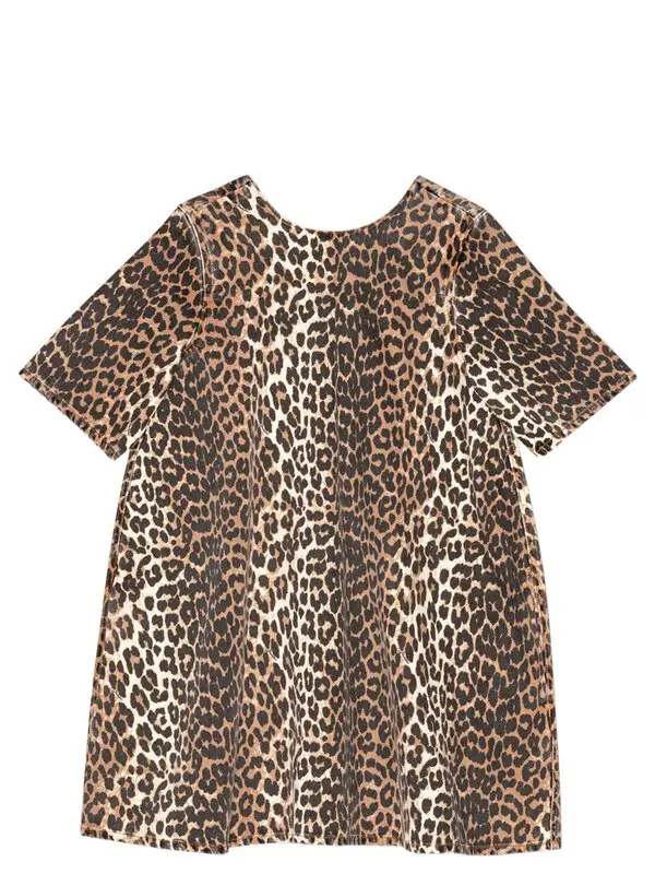 GANNI Leopard Print Mini Dress - Mixed
