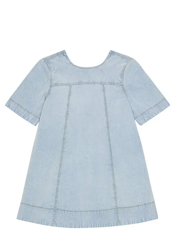 GANNI Light A-line Mini Denim Dress - Blue