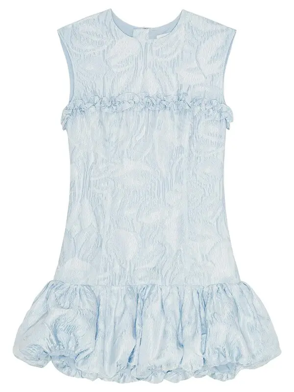 GANNI Textured Cloque Corset Mini Dress - Blue