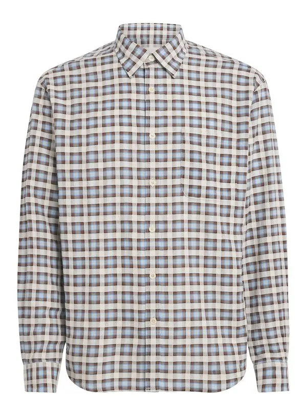 NN.07 Organic Cotton Check Deon Shirt - Blue