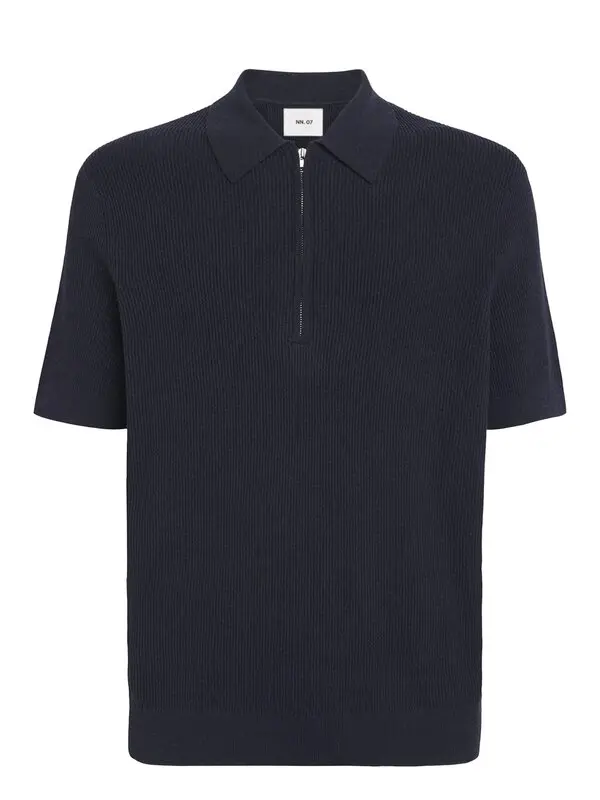 NN.07 Hansie Half-zip Polo Shirt - Navy