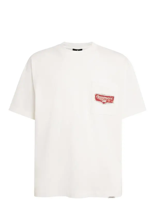 REPRESENT Cotton Distressed Logo T-shirt - White