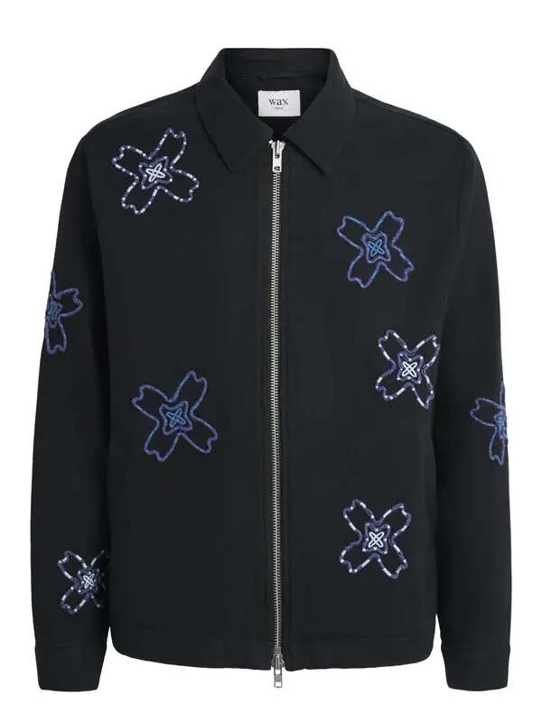 WAX LONDON Embroidered Floral Eldon Jacket - Black