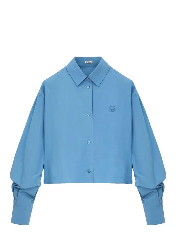 Loewe Cotton Cropped Shirt - Blue