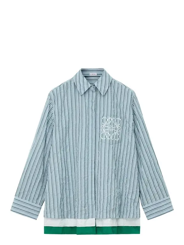 Loewe Cotton-blend Layered Shirt - Blue
