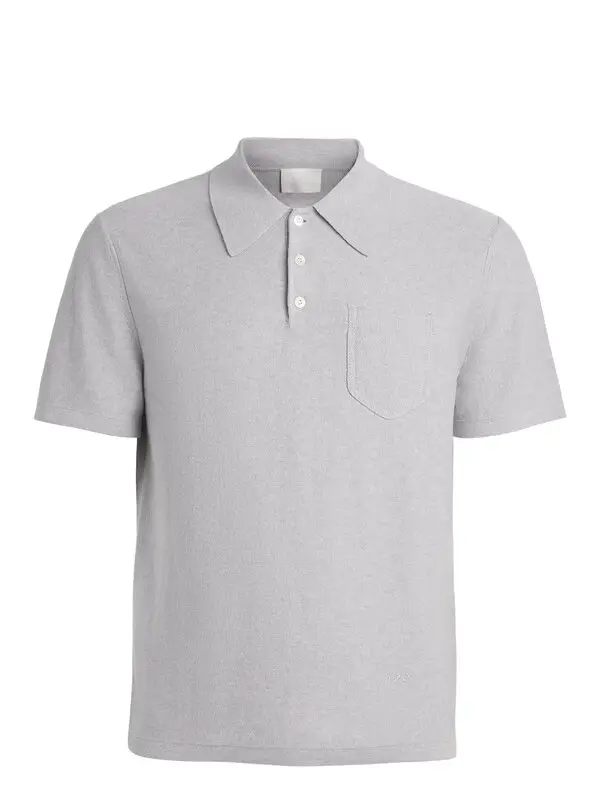 A.p.c. Cotton-cashmere Eliot Polo Shirt - Grey