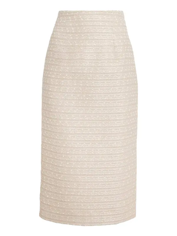 Huishan Zhang Tweed Oakley Midi Skirt - Gold