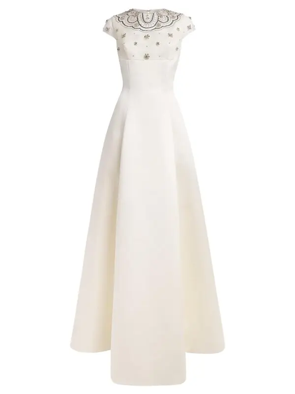 Huishan Zhang Embroidered Margo Gown - Ivory