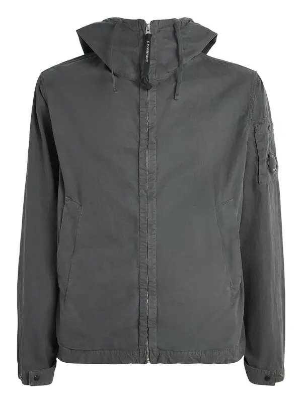 C.P. COMPANY Cotton Poplin Hooded Jacket - Grey