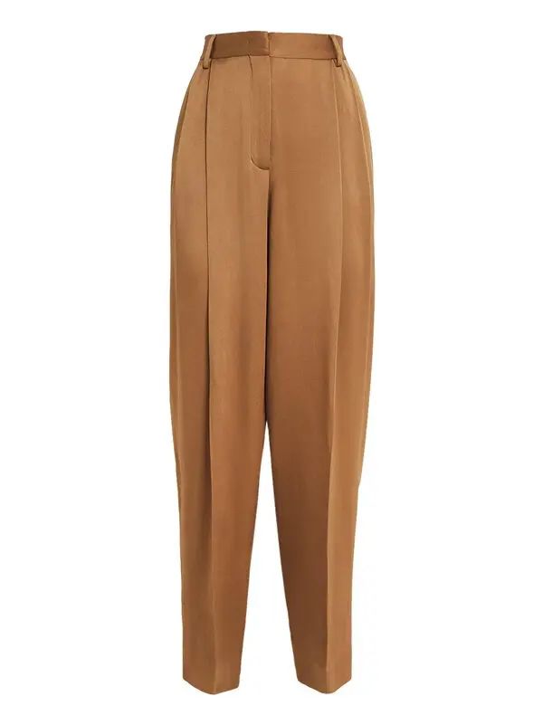 Fabiana Filippi Satin Relaxed-fit Trousers - Brown