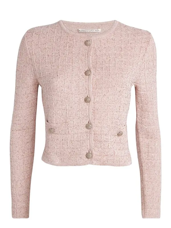 Alessandra Rich Sequin-embellished Cardigan - Pink