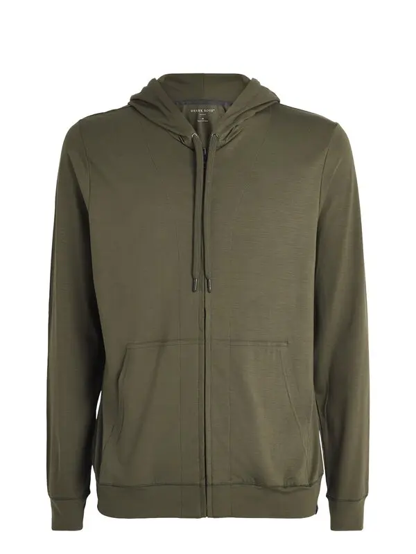 Derek Rose Modal-blend Basel Zip-up Hoodie - Green